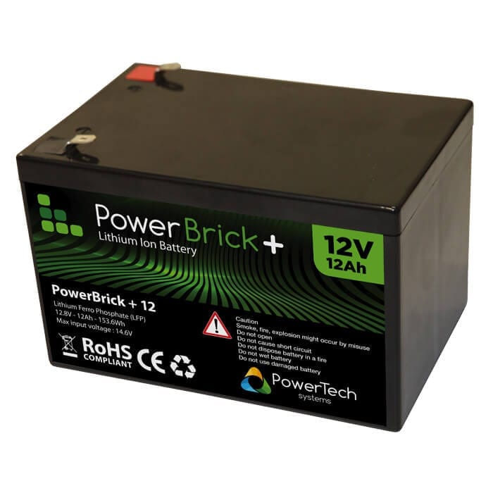12V Battery - 12Ah - 154Wh - PowerBrick LiFePO4 LFP